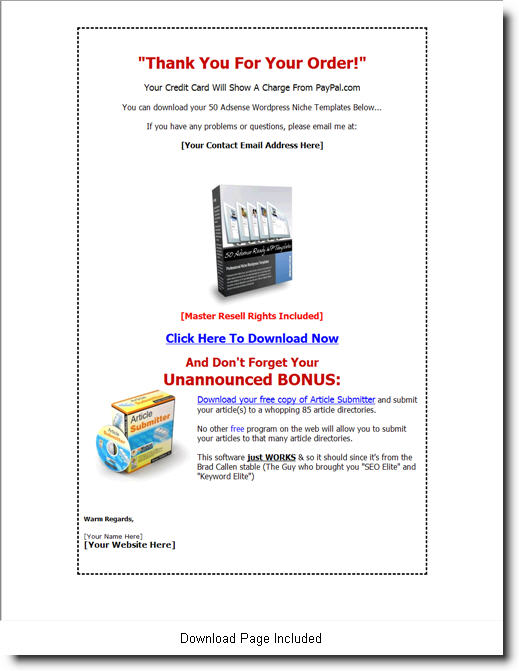 50 WordPress AdSense Templates - master Resale Rights