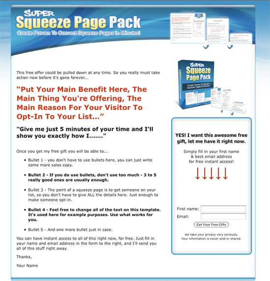 Super Squeeze Page Pack