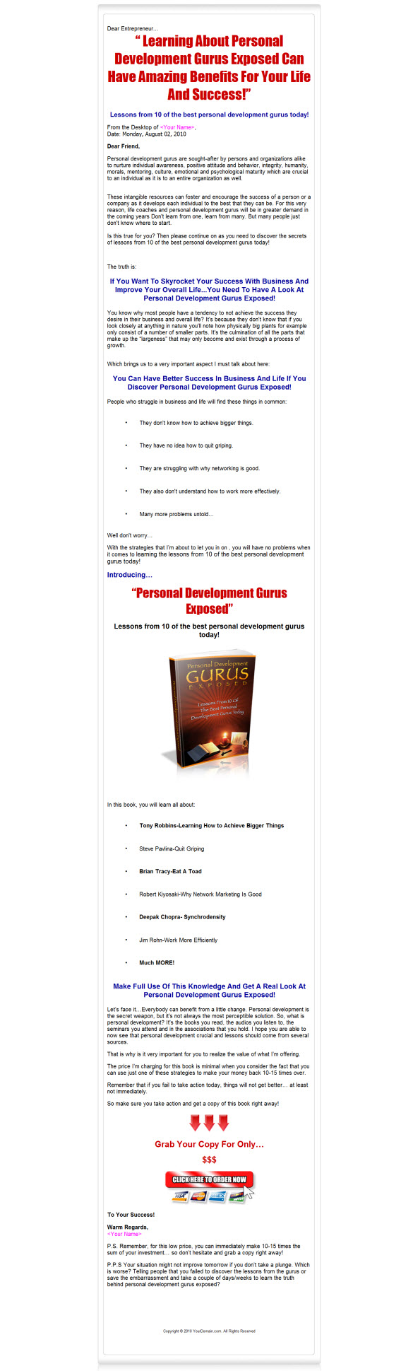 Personal Development Gurus Exposed - Viral eBook - Master Resell Rights