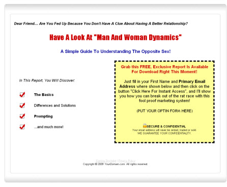 Man and Woman Dynamics - rebrandable ebook - Master Resale Rights